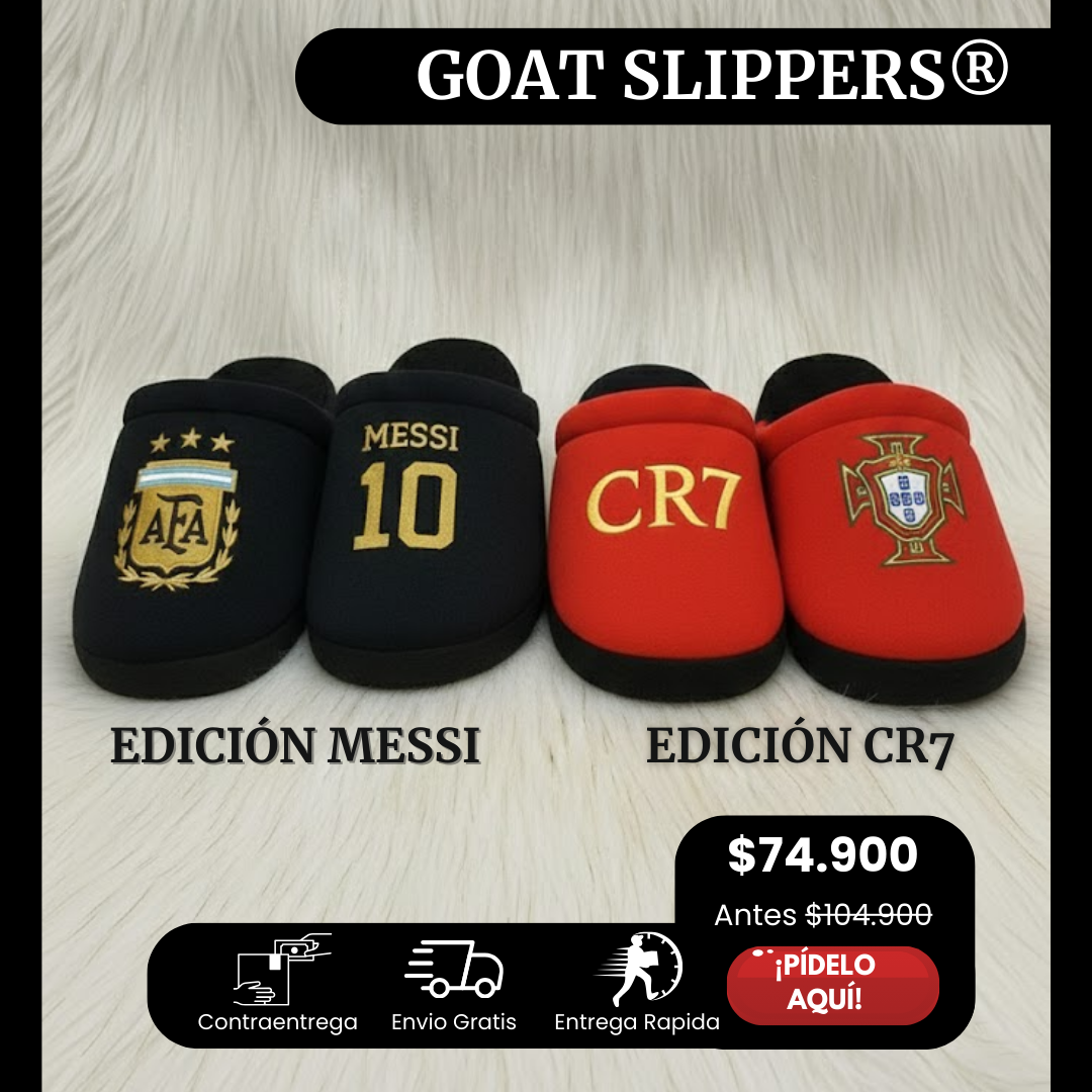 Goat Slippers® Edición Messi & Cristiano – Colombian Store 🇨🇴